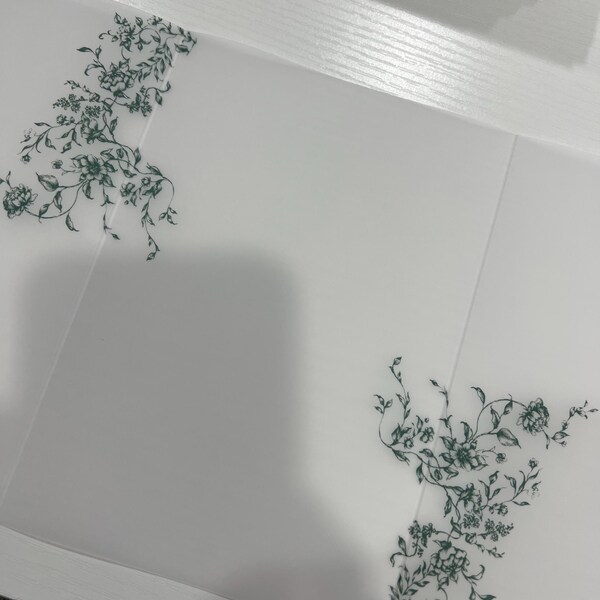 Prefolded Vellum Jacket for 5x7, Floral Vellum Paper, Wedding Invite ...