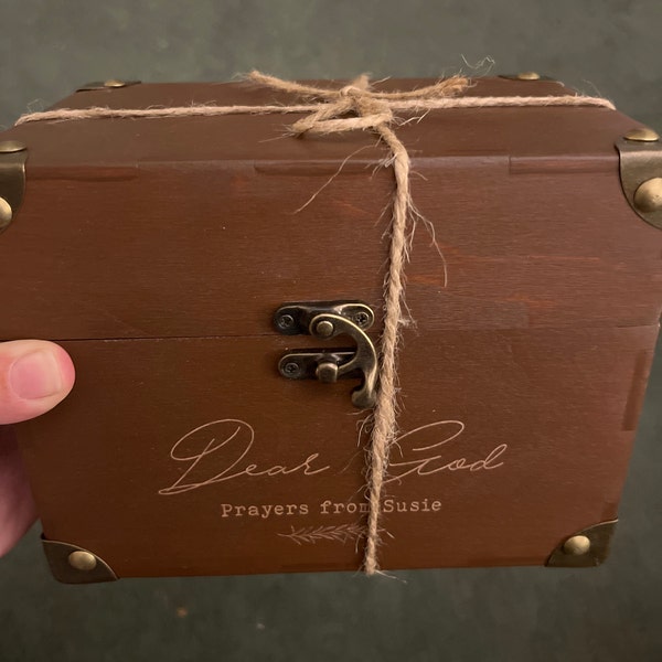 Dear God Prayer Box Personalized Wooden Scripture Box With Prayer Cards ...