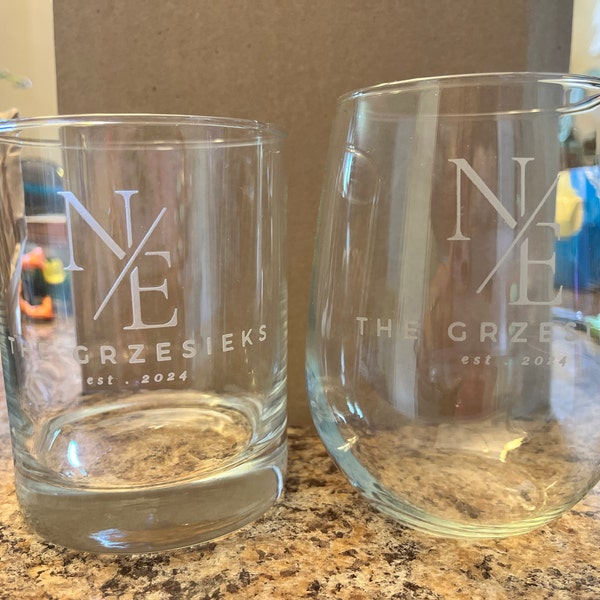 Custom Designed Glasses, Custom Logo Glass, Etched Glassware Gift ...