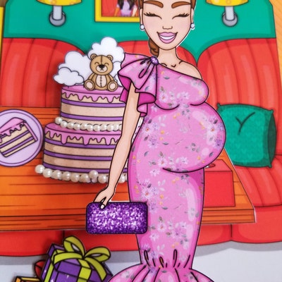 Printable Paper Dolls Baby Shower Celebration Kit, DIY, Instant ...