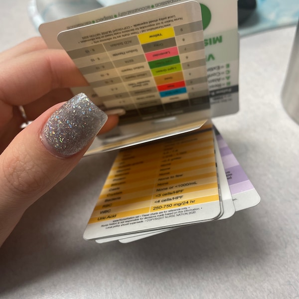 Nurse Nation 30 Vertical Badge Reference Cards Set - Nursing, Lab ...