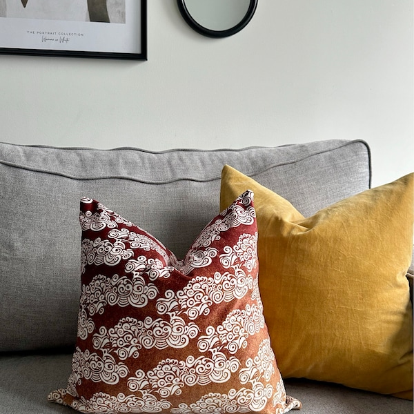Batik Velvet Cushion Cover Crafted by Narrative Art Design - Dark Jade ...