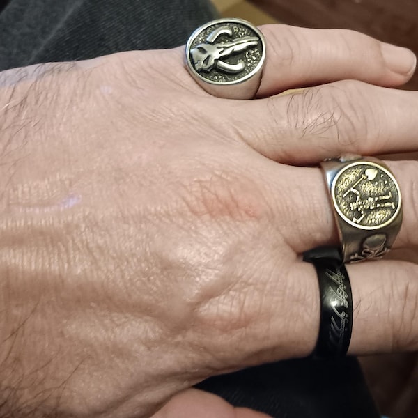 Pirate Captain Blackbeard Flag Jolly Roger Ring Jewelry Men - Etsy