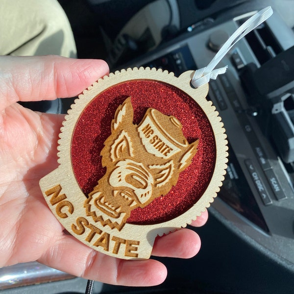 Handmade North Carolina State Ornament – Personalized NC State Football ...