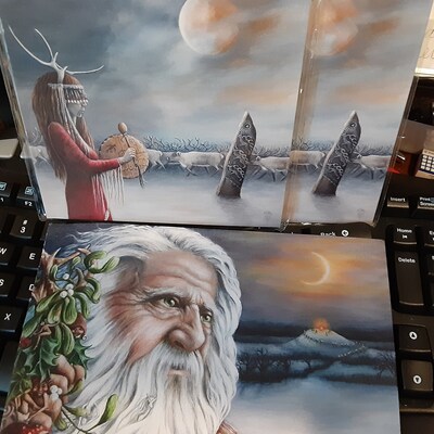 Deer Mother / Yule Card / Winter Solstice / Christmas Card - Etsy