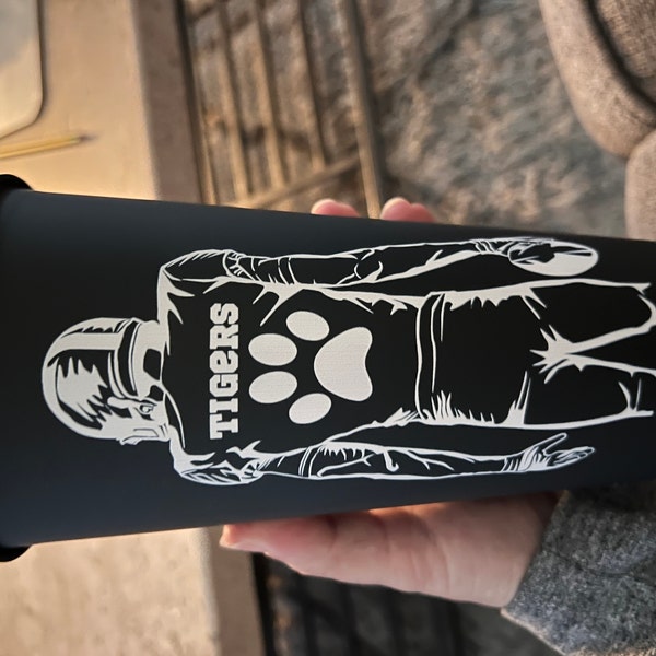 Football Water Bottle W/straw Lid, Football Mom,tumbler, Water Bottle ...