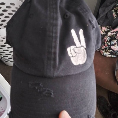 Peace Sign Hat Distressed Baseball Cap OR Ponytail Hat - Etsy