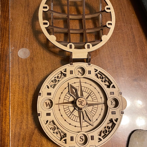 Santa Claus Compass - SVG Laser Cut File, Christmas 3d Plywood Design ...