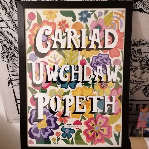 HEDDWCH O HEDDIW A DYF - Efa Lois Print | Welsh 'peace Grows From Today ...