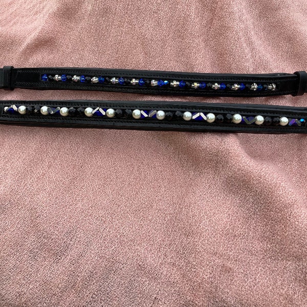 LARGE 2" Bridle Loop (double Bridle) Black Padded Leather Empty Channel ...