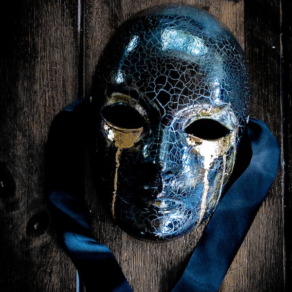 Full Face Mens Masquerade Mask. Halloween Mask. Hand Painted Theater ...