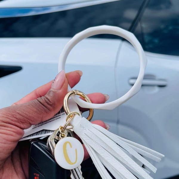 Rhombus Personalized Wristlet Keychain | Tassel Key Chain | Key Ring ...