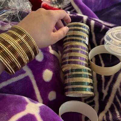 100 Plastic Bangles Set Multicolour Bangles Wedding Chura Set Women ...