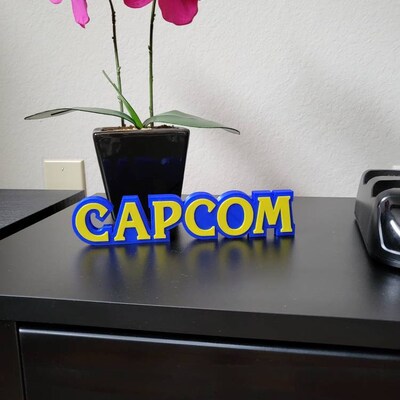 Capcom Video Game Logo Sign 8.25in 3D Printed, Man Cave, Game Room ...