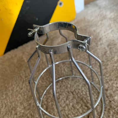 Steel Bulb Guard, Clamp on Metal Lamp Cage for Vintage Trouble Lights ...
