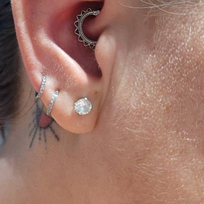 Titanium Implant Grade Rook Piercing Double Jeweled..internally ...