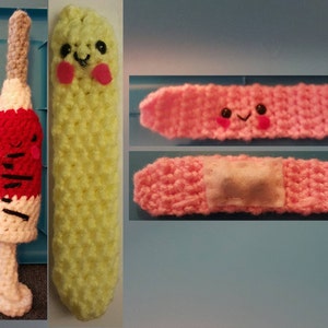 Happy Syringe, Tongue Depressor, and Bandage Amigurumi Crochet Pattern ...