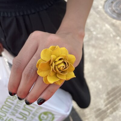 Black Leather Iris Flower Brooch/hairclip, Real Leather Pin, Floral ...