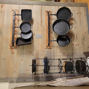 Hand Forged Cast Iron Pot Skillet Rack Hanger - Etsy