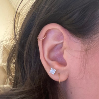 Gold Hoop Earrings, Polygon Earring, Small Hoop,honeycomb Hoop ...