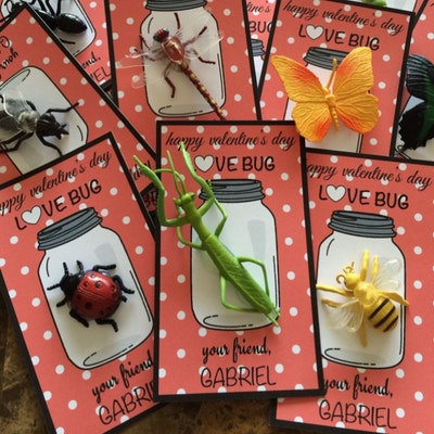 Bug Kids Valentine's Day Card for School, Girls or Boy Valentines for ...