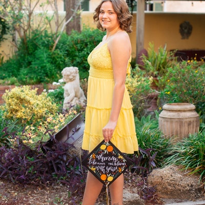 Embroidered Graduation Cap Topper Lemon Graduation Cap Decoration ...