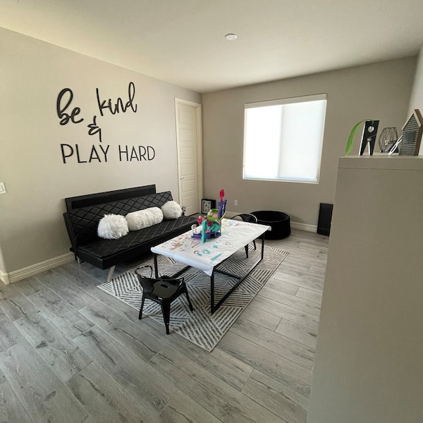 Play Hard & Be Kind Wall Sign, Playroom Wall Decor, Playroom Signs ...