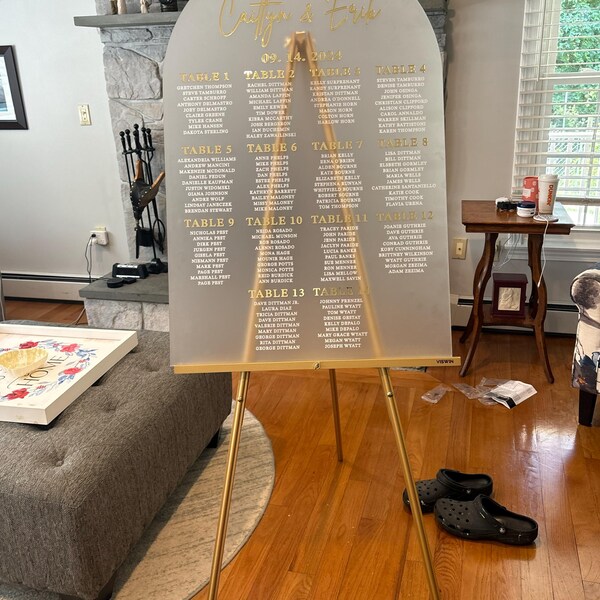 Acrylic Wedding Seating Chart Table Seating Chart Alphabetical Seating ...