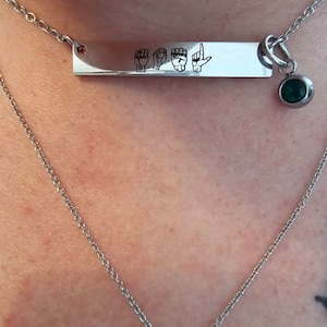 Sign Language Necklace, Personalized Name Necklace in Sign Language ...