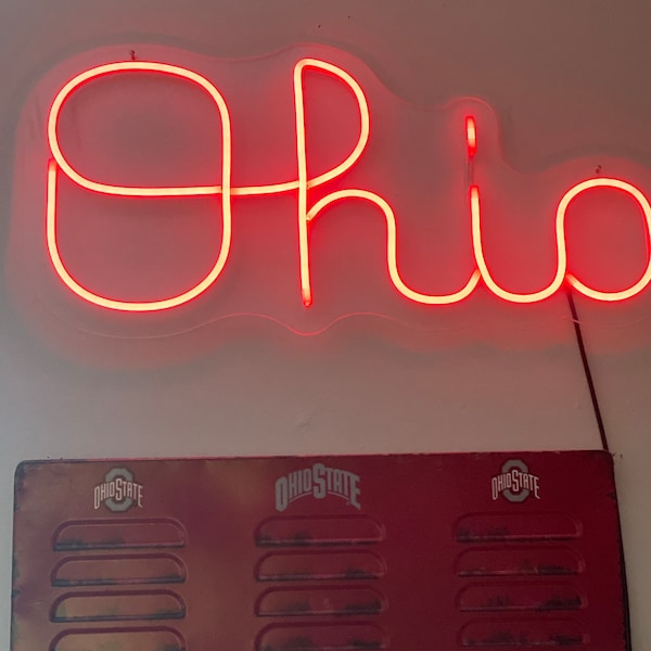The Ohio State University Buckeyes Script Ohio LED Neon Sign - 18" W X ...