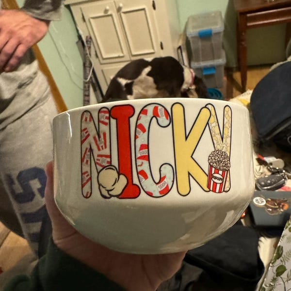 Personalized Popcorn Bowl | Custom Family Snack Bowl | Unique Gift for ...