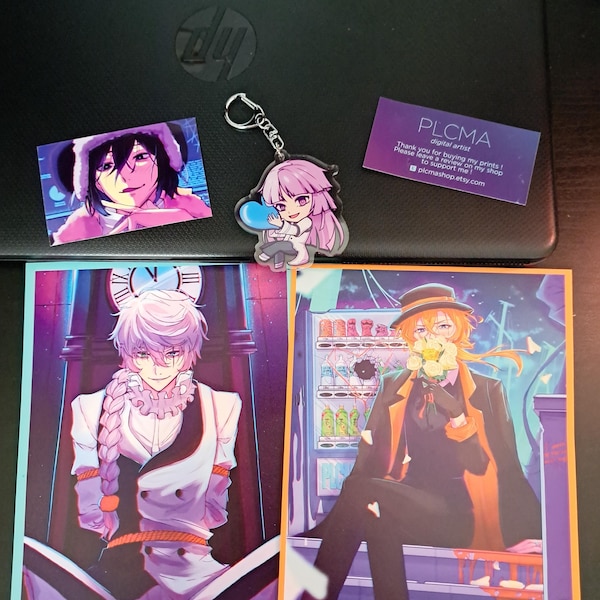 BSD Keychains Dazai, Chuuya, Ranpo, Fyodor, Nikolai, Sigma, Poe ...