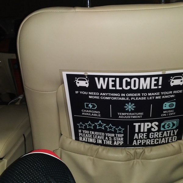 Lyft Uber Rideshare Tip Sign in PINK - Etsy