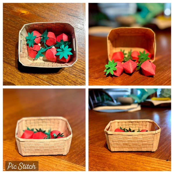 DIY Papercraft Strawberries, Strawberry Papercraft, Strawberry 3D Paper ...