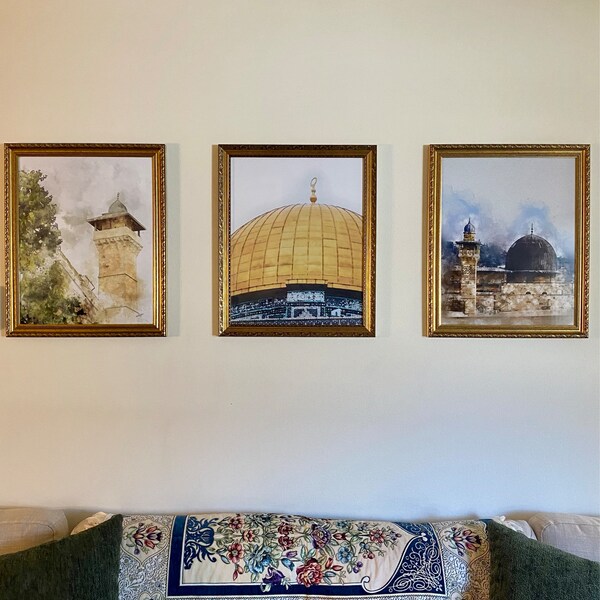 Palestine Wall Art Set, Palestine Map, Islamic Poster Print, Al Aqsa ...
