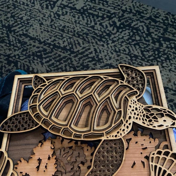 Multilayer Wood Sea Turtle Wall Art: Beach House Decor - Etsy