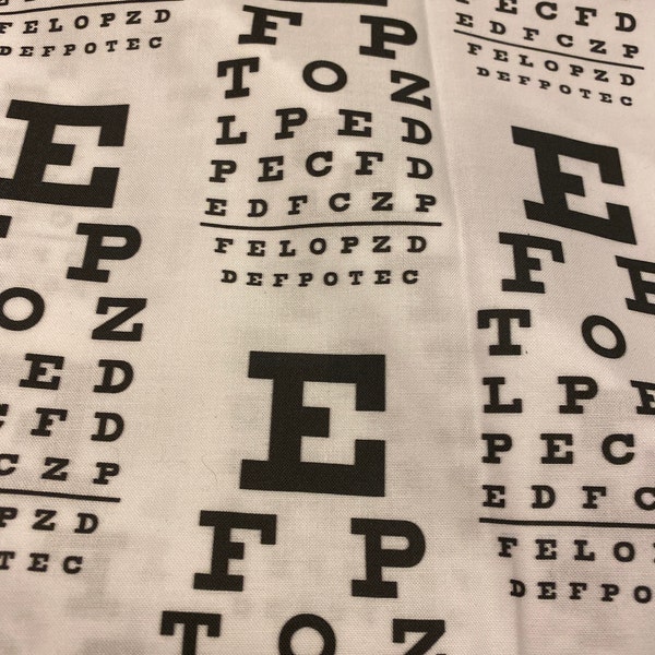 Eye Chart Fabric - Standard Vision Chart in Black White by Weavingmajor ...