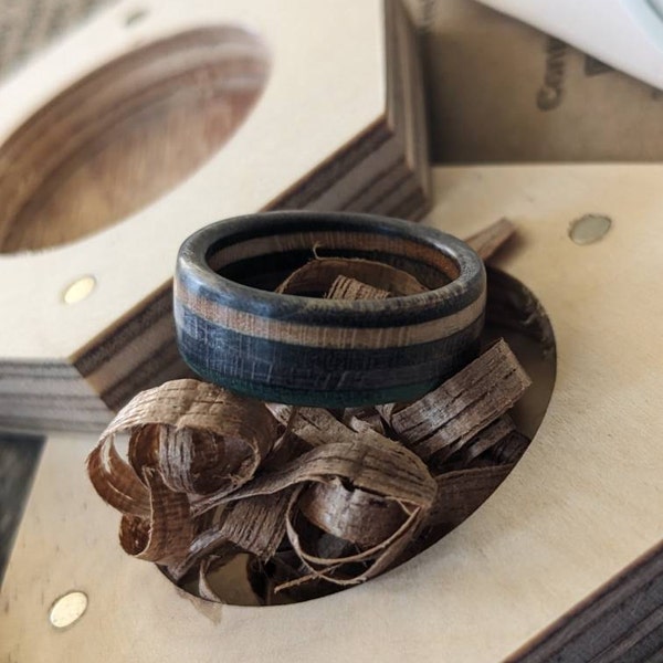 Recycled Skateboards Wooden Ring, Wedding Ring Waterproof, Ocean Lover ...