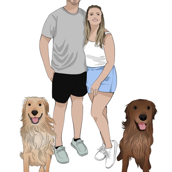 Custom Couple/wedding Drawing, Wedding Portrait, Engagement Drawing ...