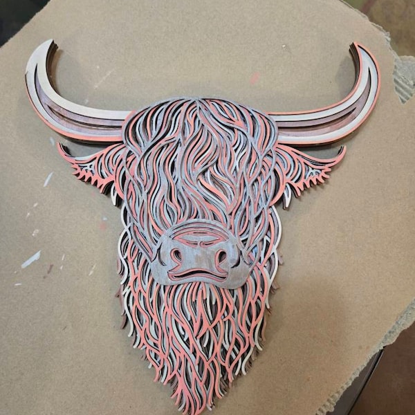 Multilayer Highland Cow Laser Cut File Highland Cow SVG Layered Svg ...