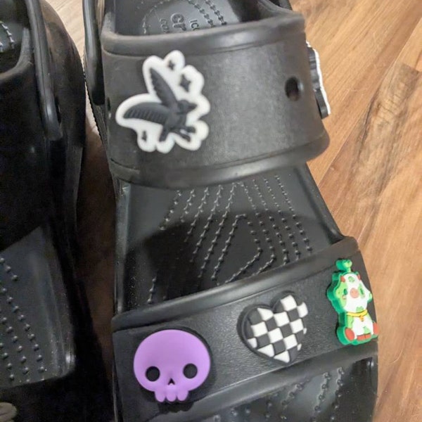 Trending Black and White Croc Compatible Shoe Charms for Crocs, Cow ...