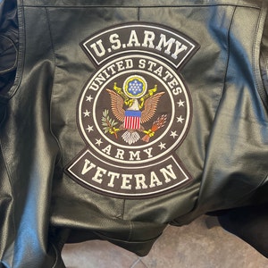 US ARMY Veteran Large Back Patch for Custom Vest - Etsy