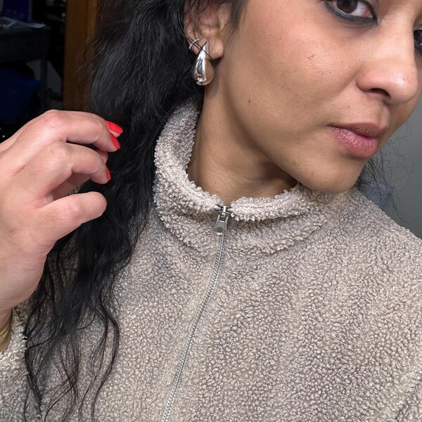 Teardrop Evil Eye Pendant With Ocean Blue Glass Evil Eye Tiny Teardrop ...