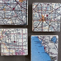 Custom Map Coaster Set World Map Coasters Personalized Coasters Custom ...