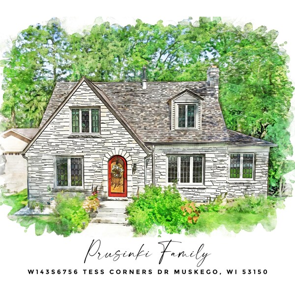 Custom House Portrait | Personalized Concept Sketch From Photo | New ...