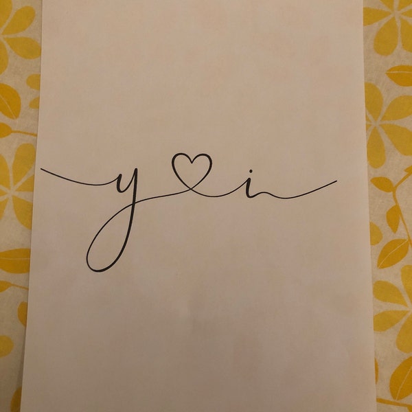 Custom Initials Heart Shape, Personalized Print, Birthday for Him Her ...