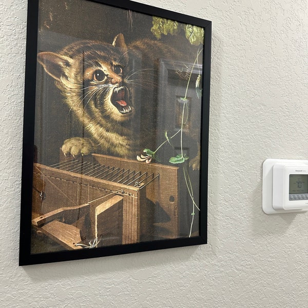 Renaissance Cat With Human Features, Weird Antique Cat Painting, Ugly ...