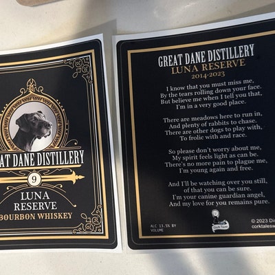 Personalized Dog or Cat Wine Label With Custom Story on the Back Gift ...