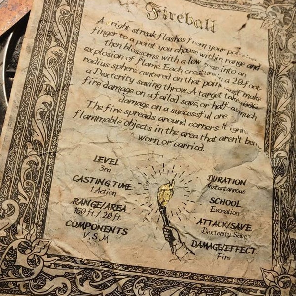 Parchment Spell Scroll Props for Dungeons and Dragons - Etsy