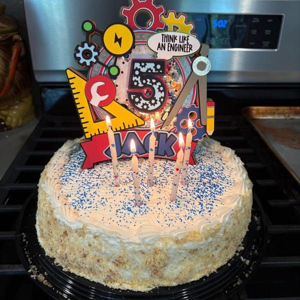 Engineering Cake Topper, Engineer Cake Topper, STEM Theme Topper ...